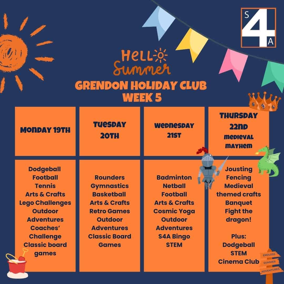 Wraparound Care, Holiday Club & HAF Programme at Grendon Underwood | S4A Club